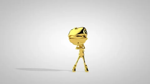 Golden boy doing a joy dance move, seaml... | Stock Video | Pond5