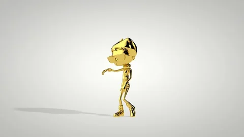 Golden boy doing the robot dance seamles... | Stock Video | Pond5