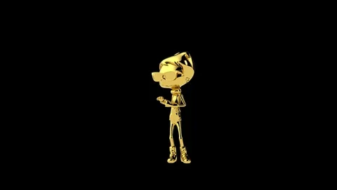 Golden boy doing a silly dance seamless ... | Stock Video | Pond5