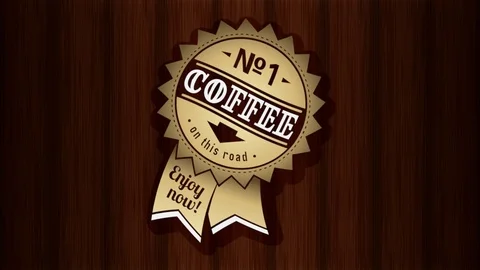 Golden cafe label animation | Stock Video | Pond5