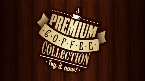 Golden cafe label animation | Stock Video | Pond5