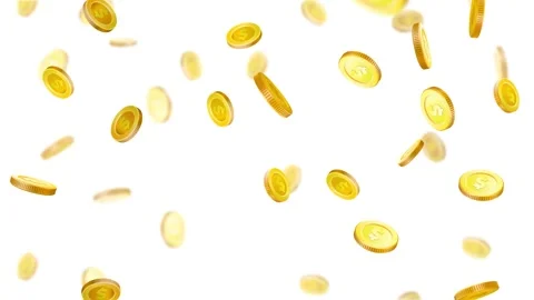 Golden coins falling from the sky animat... | Stock Video | Pond5