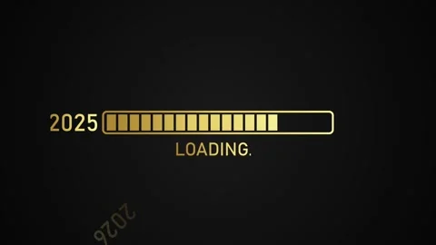 Golden color loading bar from 2025 to 20... | Stock Video | Pond5
