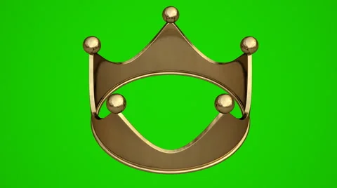 Golden crown isolated on green screen | Stock Video | Pond5