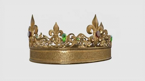 golden crown spins, animation, transpare... | Stock Video | Pond5