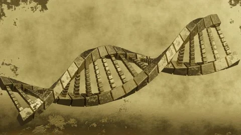 Golden DNA molecule complex spiral stru... | Stock Video | Pond5