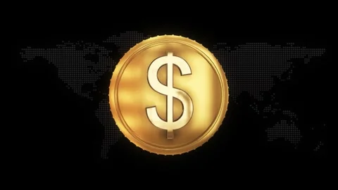 Golden Dollar Currency symbol golden Dol... | Stock Video | Pond5