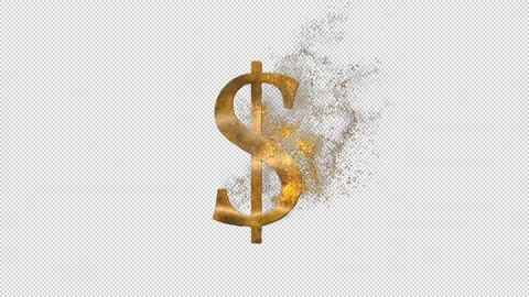 Golden dollar sign with golden particles... | Stock Video | Pond5