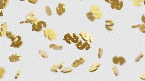Golden dollar signs falling on transpare... | Stock Video | Pond5
