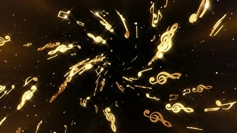 Golden Flying Notes Background | Stock Video | Pond5