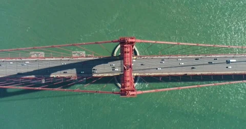Golden Gate Bridge Top Down View (Drone ... | Stock Video | Pond5