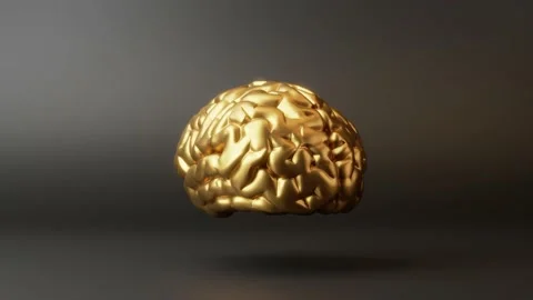 Golden human brain looped animation. 4K ... | Stock Video | Pond5