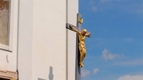 Golden Jesus Christ on The Cross – Sma... | Stock Video | Pond5
