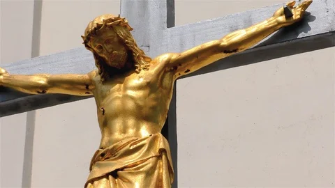 Golden Jesus Christ on The Cross – Sma... | Stock Video | Pond5