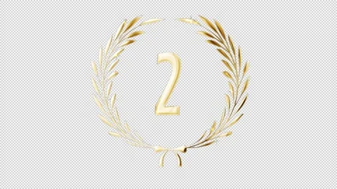 Golden laurel wreath and number 2, award... | Stock Video | Pond5