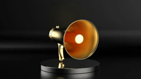 golden megaphone on stage | Stock Video | Pond5