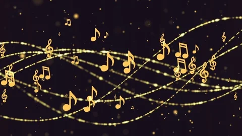 Golden Notes Background. Music Loop Back... | Stock Video | Pond5
