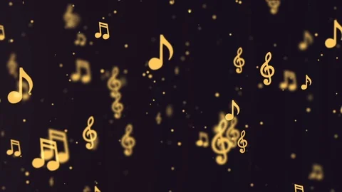 Golden Notes Background. Music Loop Back... | Stock Video | Pond5