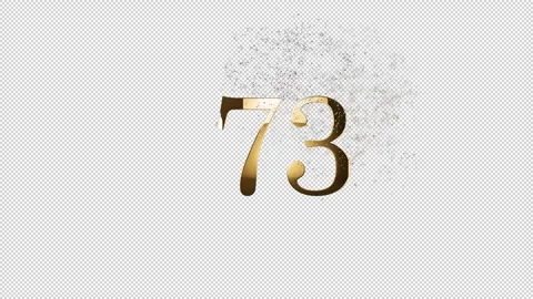 Golden number 73 with golden particles, ... | Stock Video | Pond5