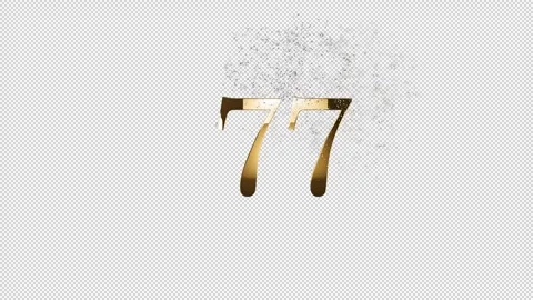 Golden number 77 with golden particles, ... | Stock Video | Pond5