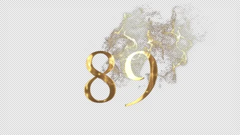 Golden number 89 from particles, numberi... | Stock Video | Pond5