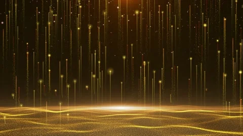 golden particle rising and particle wave... | Stock Video | Pond5