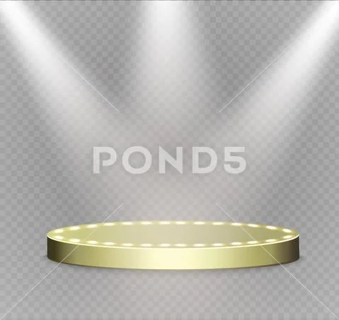 Golden podium on a transparent background.the podium of winners with ...