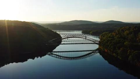 Golden Rays Over New Croton Reservoir AM... | Stock Video | Pond5
