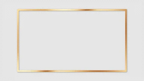 Golden rectangle border animation | Stock Video | Pond5