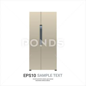 Golden refrigerator side by side fridge freezer modern kitchen ...