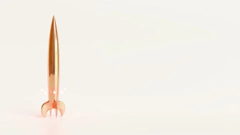 Golden Rocket isolated on white backgrou... | Stock Video | Pond5