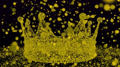 Golden Royal Crown From Particles Rotati... | Stock Video | Pond5