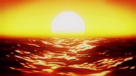 Golden Sea Ocean Surface at Sunset Anima... | Stock Video | Pond5