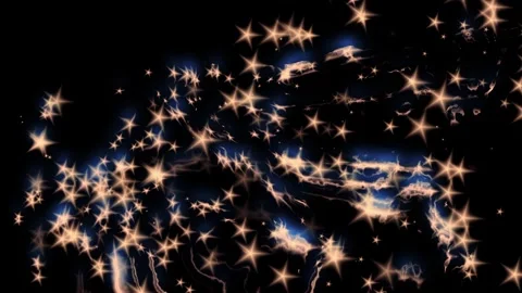 Golden stars float in space animation | Stock Video | Pond5