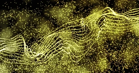 Golden strings in gold dust on a black b... | Stock Video | Pond5
