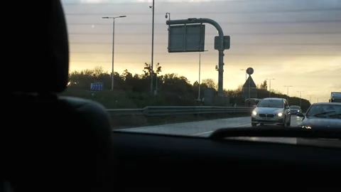 Golden Sunset Skies Seen From Back Windo... | Stock Video | Pond5