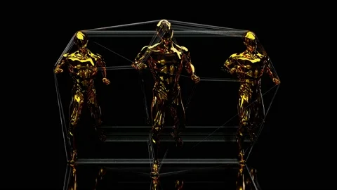 Golden three characters dancing Hip Hop,... | Stock Video | Pond5
