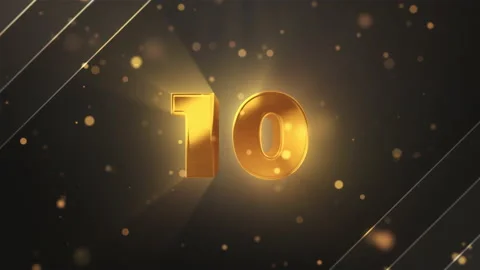 Golden Top 10 Countdown | Stock Video | Pond5