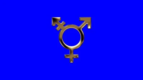 Golden Transgender Symbol on a Blue Scre... | Stock Video | Pond5