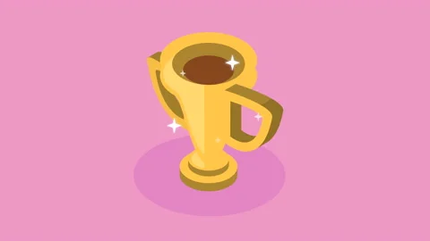 golden trophy cup award animation | Stock Video | Pond5