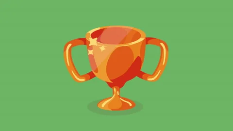 golden trophy cup award animation | Stock Video | Pond5