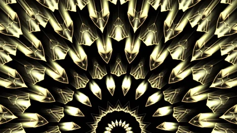 Golden VJ Loop of radial pulsating patte... | Stock Video | Pond5