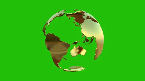 Golden world map seamlessly rotating on ... | Stock Video | Pond5