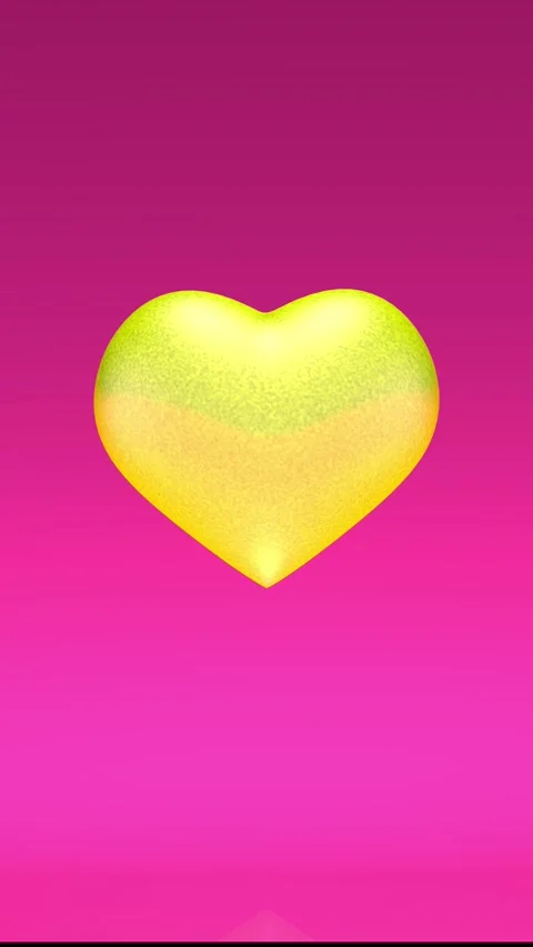 Golden yellow heart animation on a pink ... | Stock Video | Pond5