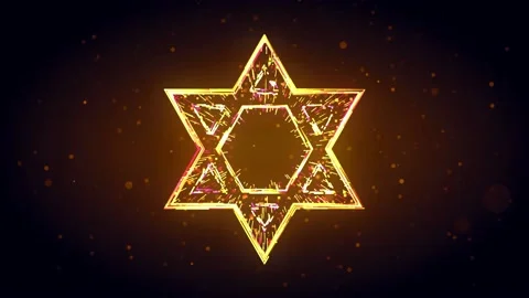 Golden Yellow Red Shiny Star Of David Ju... | Stock Video | Pond5