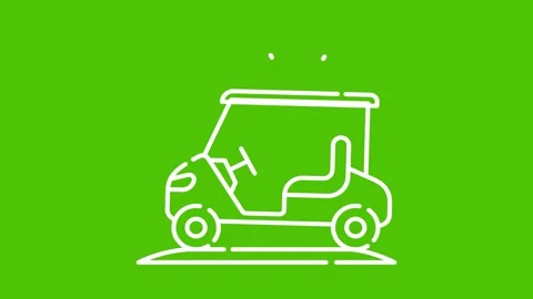 Golf Animated line Icons pack on green s... | Stock Video | Pond5
