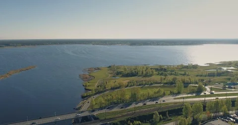 Golf course drone flight 4k, lake, bridg... | Stock Video | Pond5