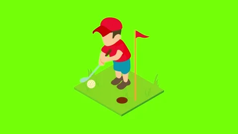 Golf Putting Animation Stock Footage ~ Royalty Free Stock Videos | Pond5