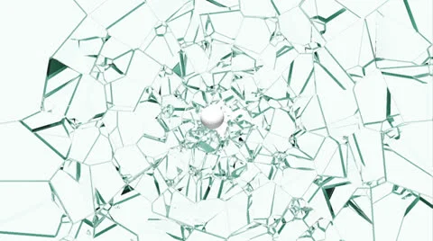 Golfball smashes through window animatio... | Stock Video | Pond5