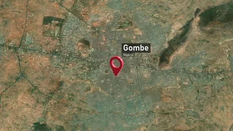 Gombe City Map Zoom (Nigeria) from Space... | Stock Video | Pond5